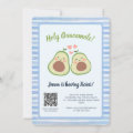 Avocado Gender Neutral QR Code Twins Baby Shower Invitation | Zazzle
