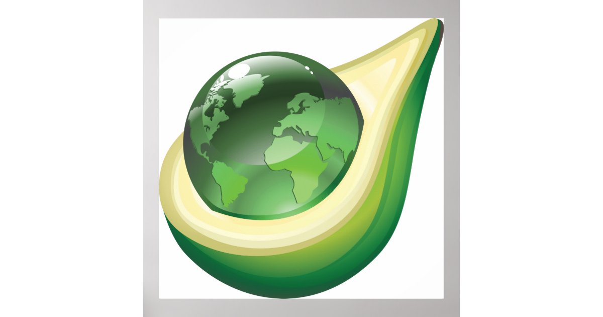 Avocado Globe Poster | Zazzle