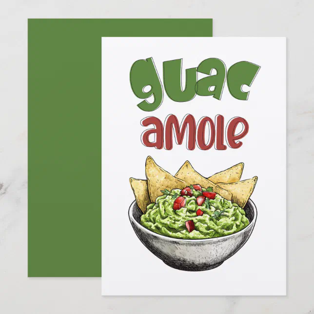 Avocado Guacamole & Tortillas Mexican Food Invitation | Zazzle