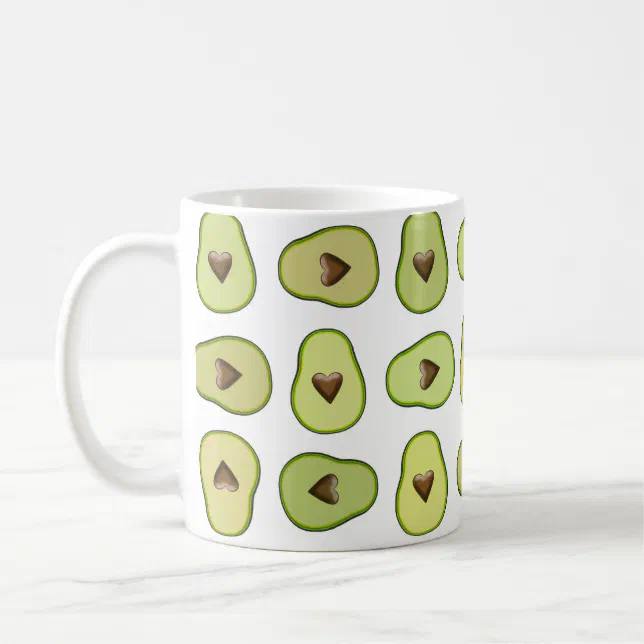 Avocado Heart Healthy Fruit Custom Coffee Mug | Zazzle