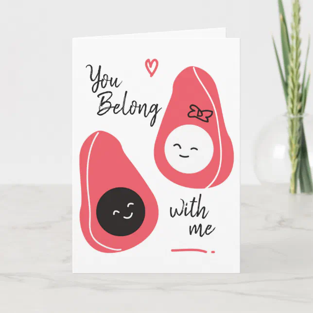 Avocado Love Valentine's Day Holiday Card | Zazzle
