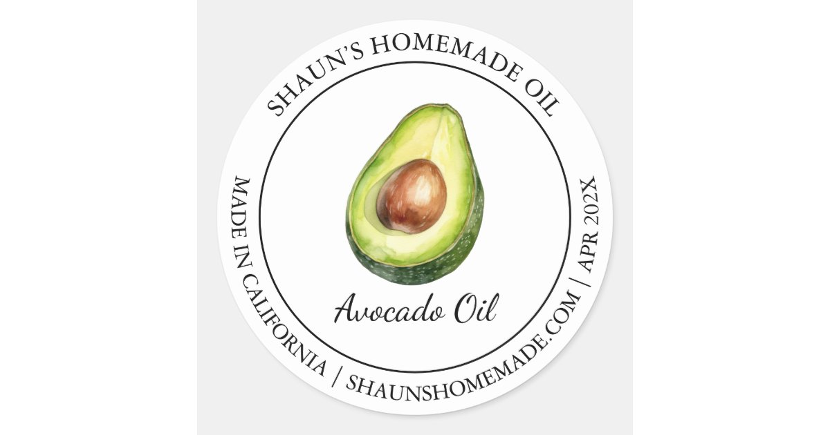 Avocado Oil Modern label | Zazzle