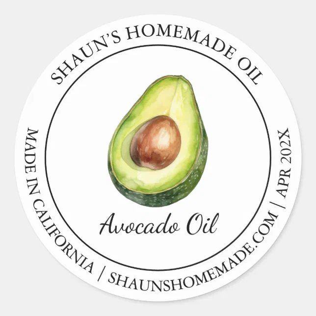 Avocado Oil Modern label | Zazzle