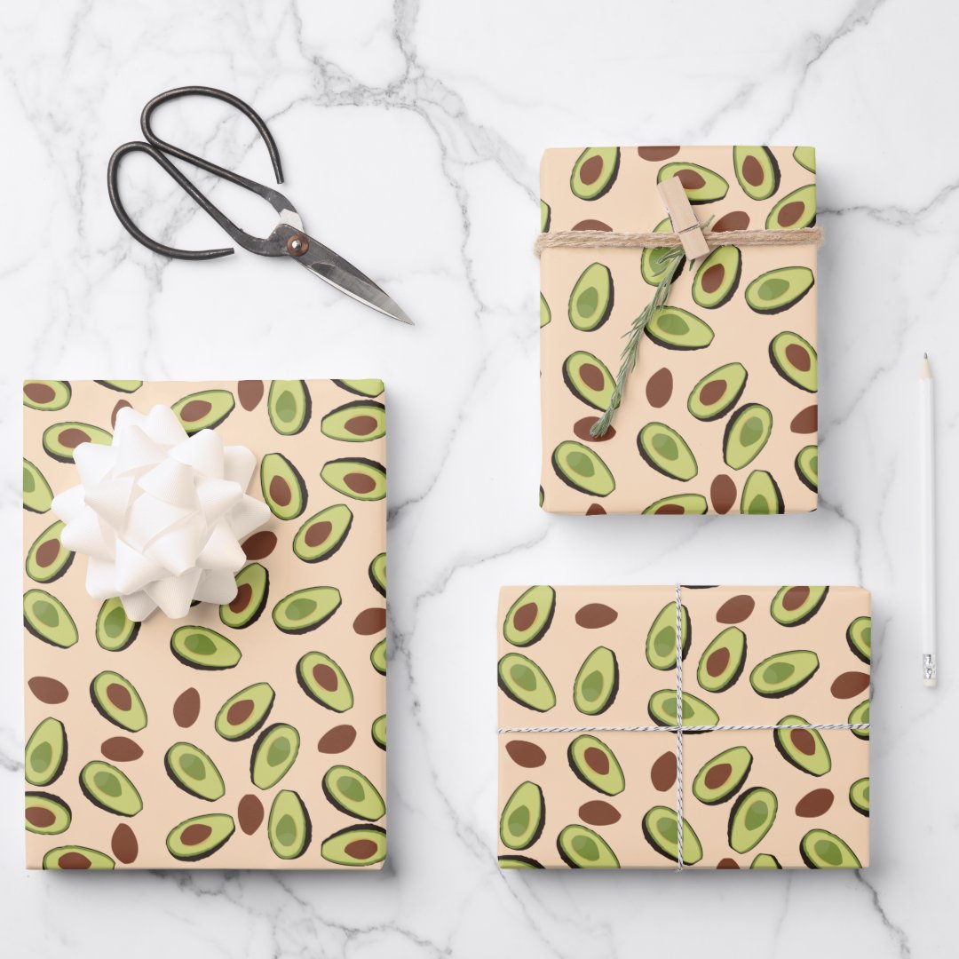 Avocado Pattern Wrapping Paper Sheets | Zazzle