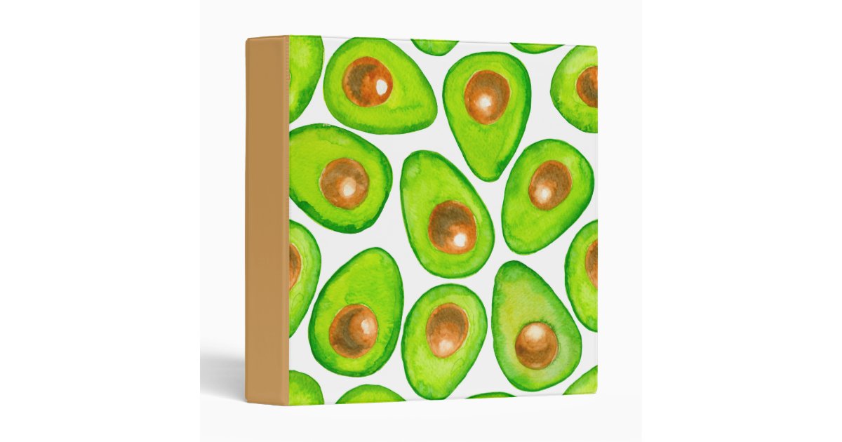 Avocado slices watercolor binder | Zazzle