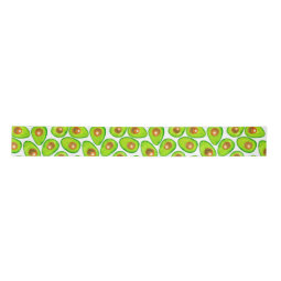 Avocado slices watercolor satin ribbon | Zazzle