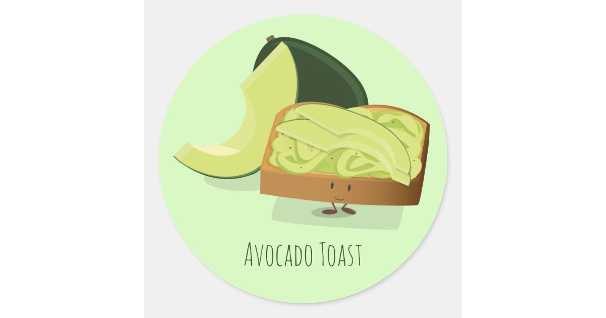 Avocado Toast cartoon | Sticker | Zazzle