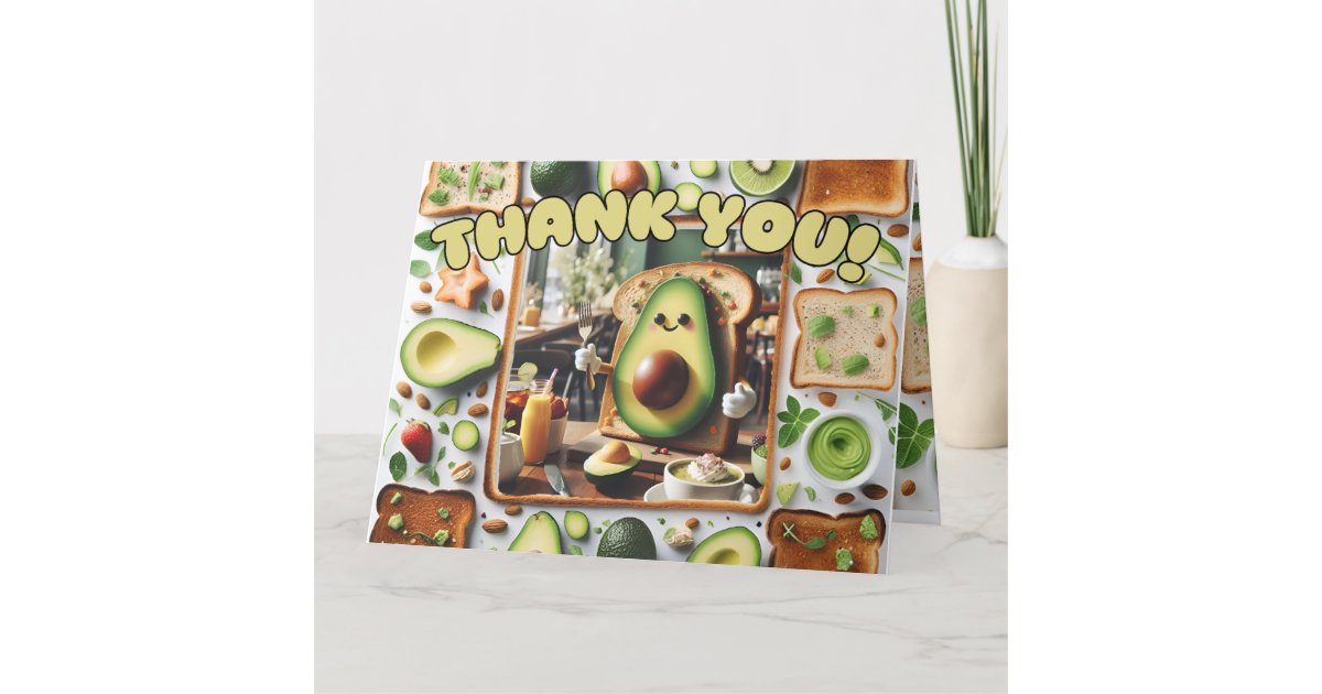 Avocado Toast - Thank You Card | Zazzle