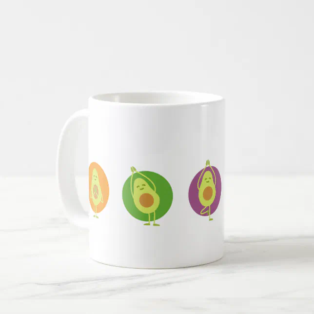 Avocados doing yoga coffee mug | Zazzle