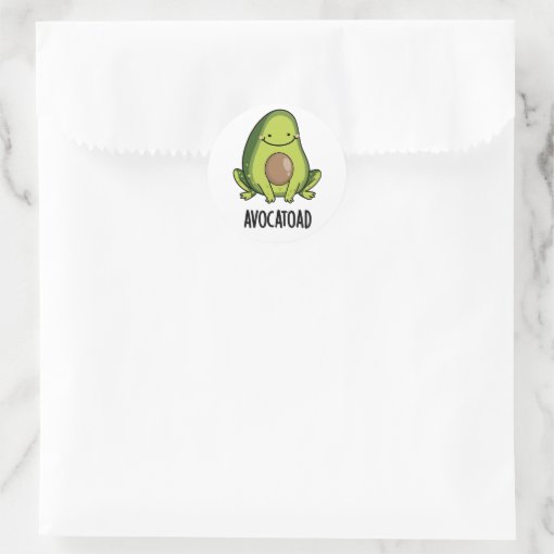 Avocatoad Funny Avocado Toad Pun Classic Round Sticker | Zazzle
