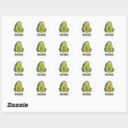 Avocatoad Funny Avocado Toad Pun Classic Round Sticker | Zazzle