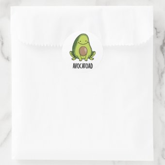 Avocatoad Funny Avocado Toad Pun Classic Round Sticker | Zazzle
