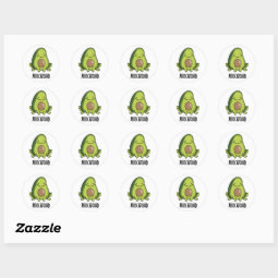 Avocatoad Funny Avocado Toad Pun Classic Round Sticker | Zazzle