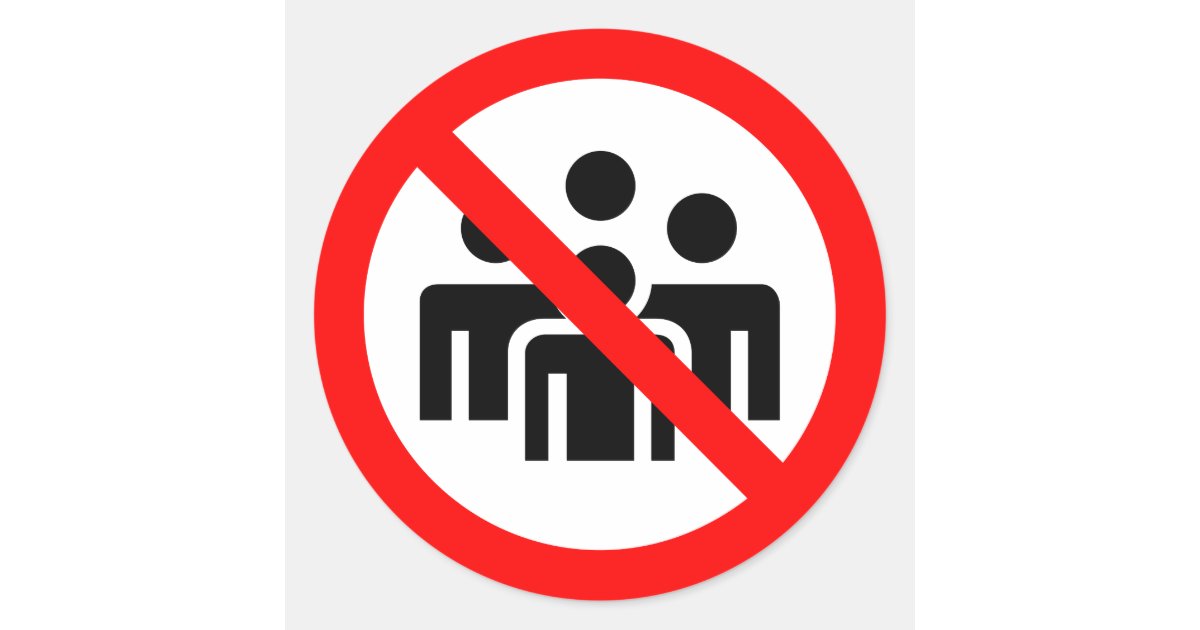 Avoid crowds symbol for Coronavirus Classic Round Sticker | Zazzle