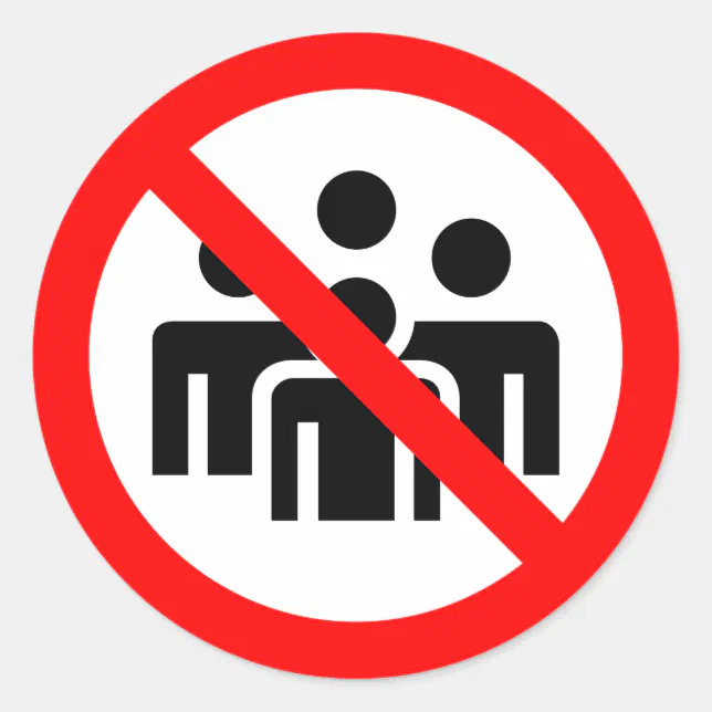 Avoid crowds symbol for Coronavirus Classic Round Sticker | Zazzle