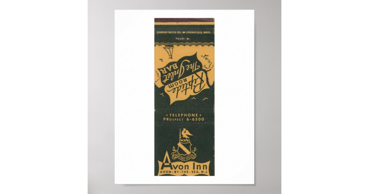 Avon by the Sea NJ, Avon Inn 1950s Matchbook Poster | Zazzle