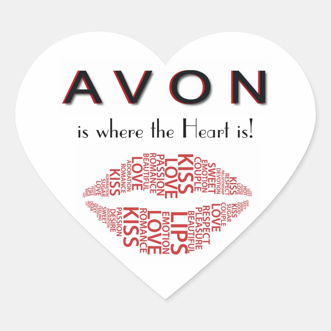 AVON Heart Sticker | Zazzle