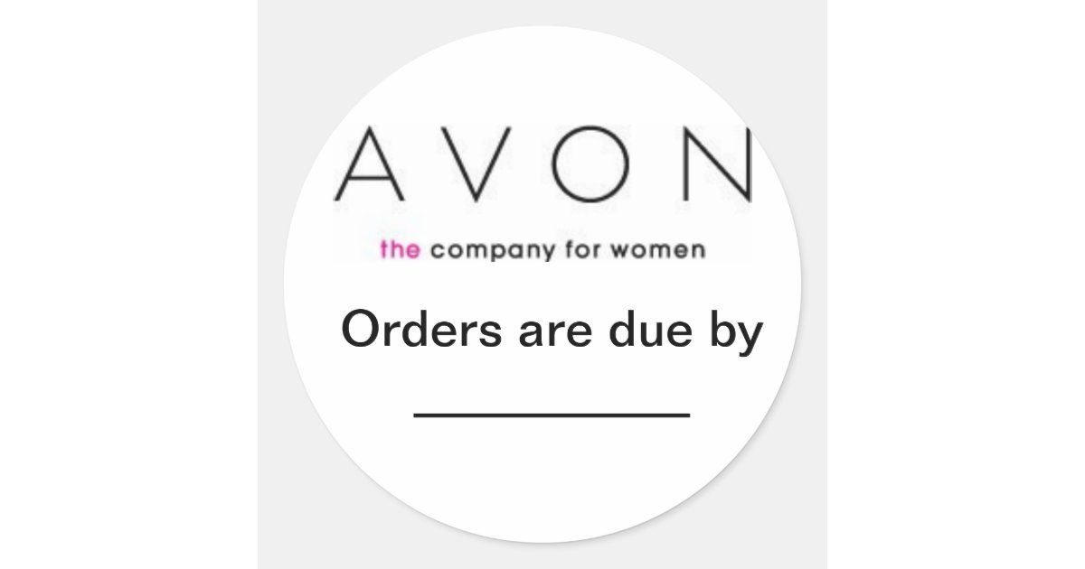 Avon Order due labels | Zazzle