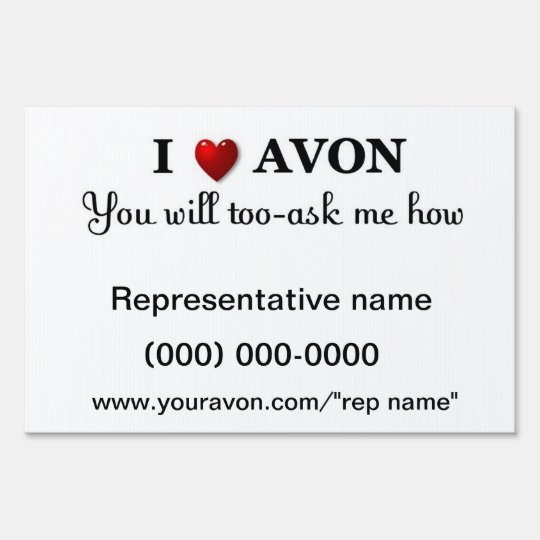 AVON representative yard sign | Zazzle.com