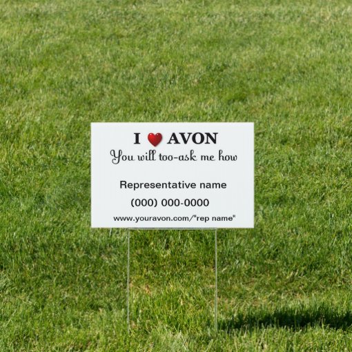 AVON representative yard sign | Zazzle