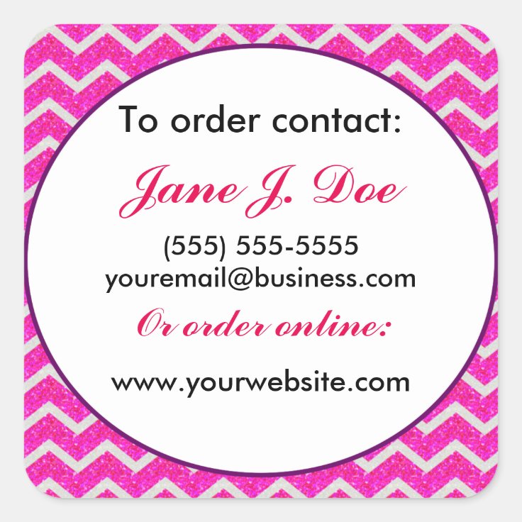 Avon Sales Brochure Stickers, Pink Chevron Square Sticker | Zazzle