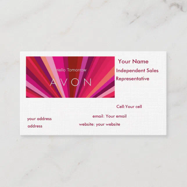 Avon Sales Representative Business Card | Zazzle