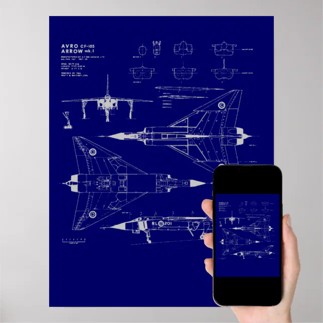 Avro Arrow Blueprint Poster | Zazzle