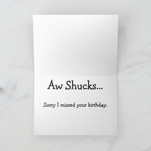 Aw Shucks...Birthday Card | Zazzle