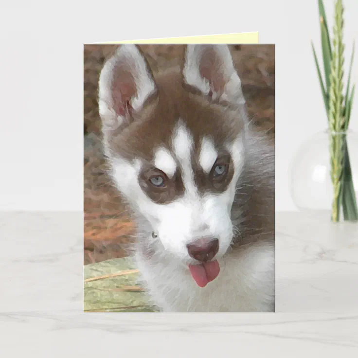 AW- Siberian Husky Birthday Card | Zazzle