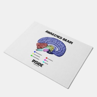 Awakened Brain Inside Brain Anatomy Geek Humor Doormat | Zazzle
