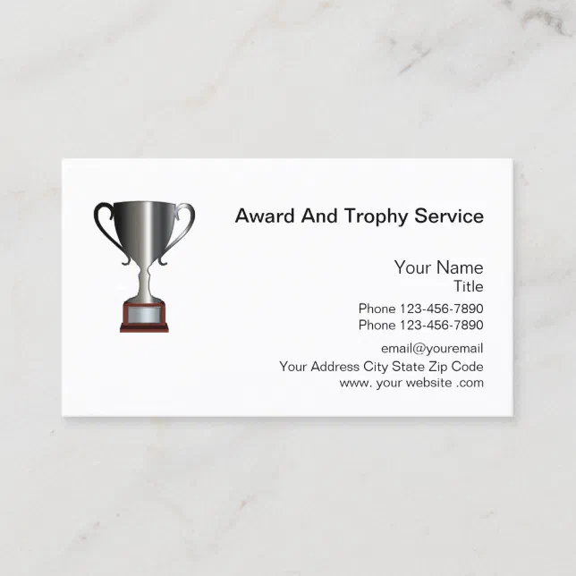 Award And Trophy Service Business Card | Zazzle