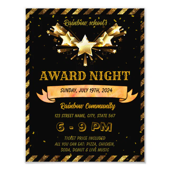 Award night school event template photo print | Zazzle