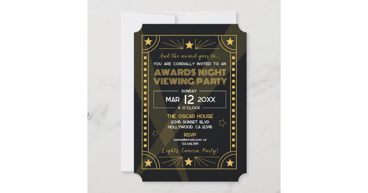 Award Night Viewing Party Invitation | Zazzle