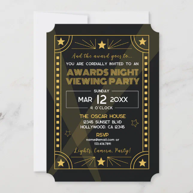 Award Night Viewing Party Invitation | Zazzle