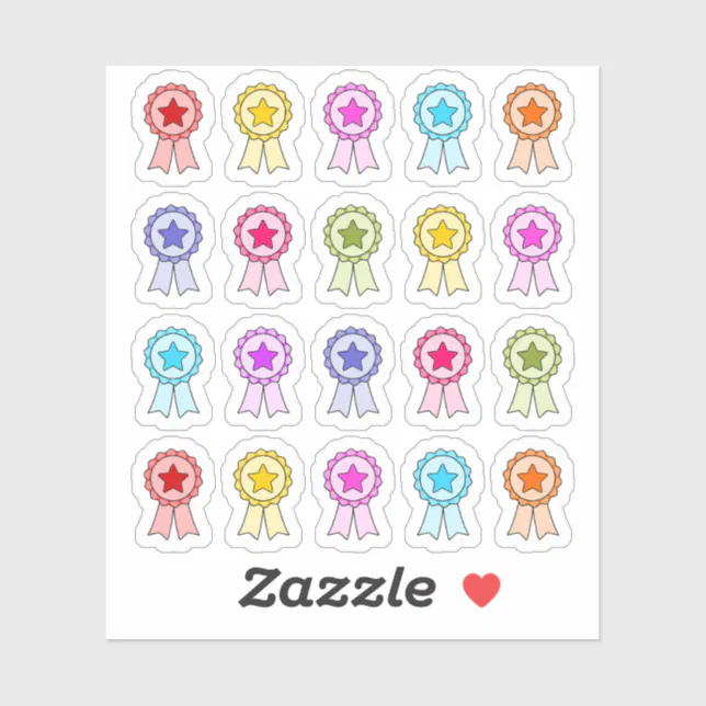Award Ribbons Badge Goal Win Achievement Reward Sticker | Zazzle