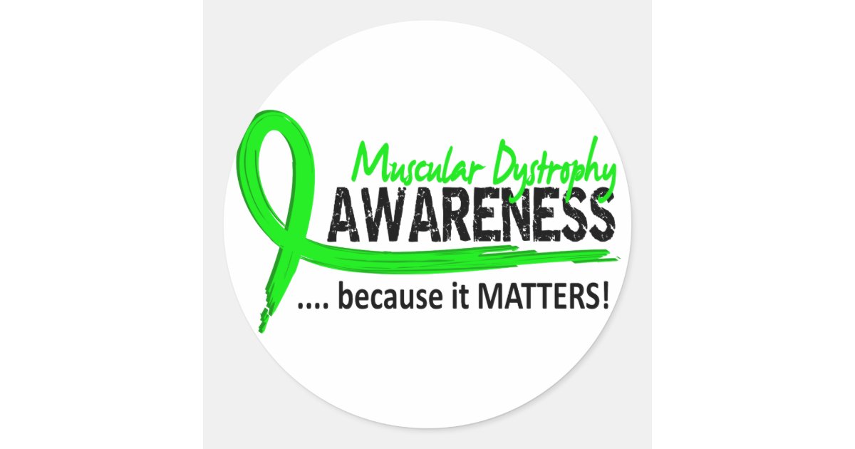 Awareness 2 Muscular Dystrophy Classic Round Sticker | Zazzle