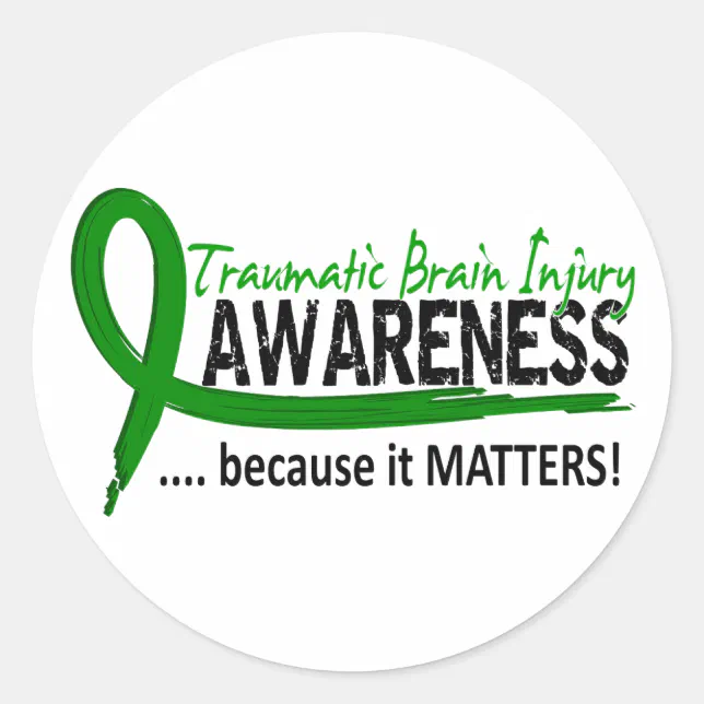 Awareness 2 Traumatic Brain Injury TBI Classic Round Sticker | Zazzle