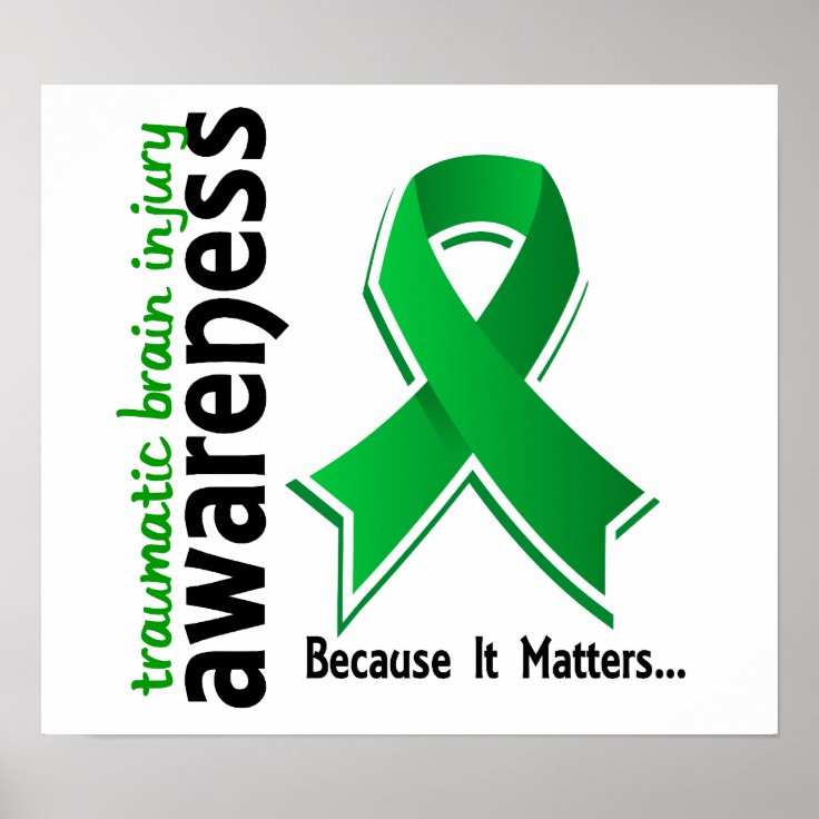 Awareness 5 Traumatic Brain Injury TBI Poster | Zazzle