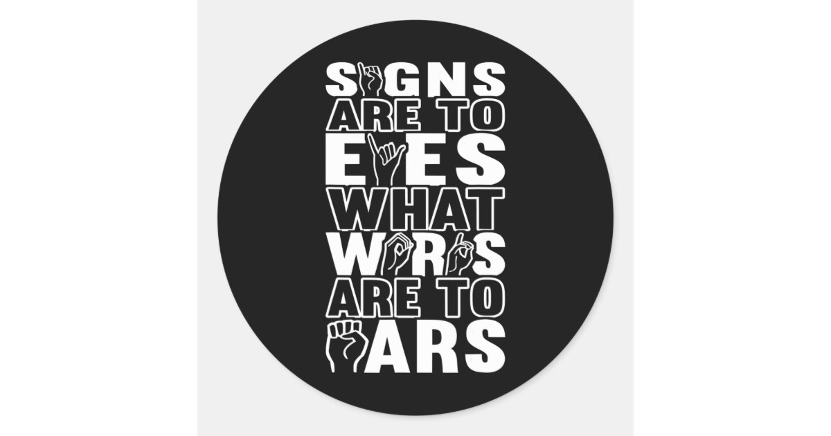 Awareness Asl Sign Language American Sign Language Classic Round ...