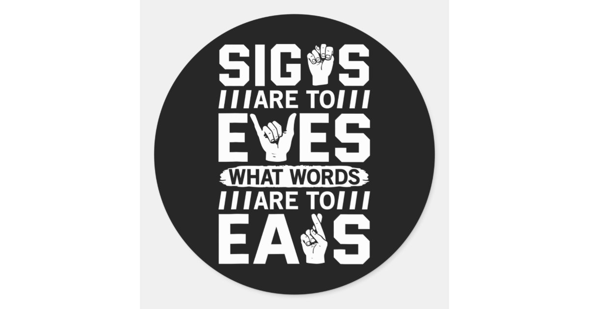 Awareness Asl Sign Language American Sign Language Classic Round ...