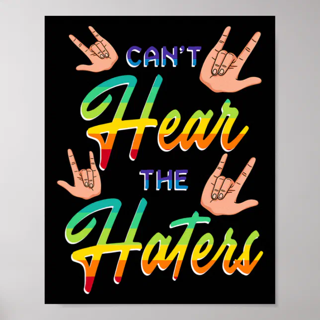 Awareness Hearing Aid Implant Asl Can't Hear The H Poster | Zazzle