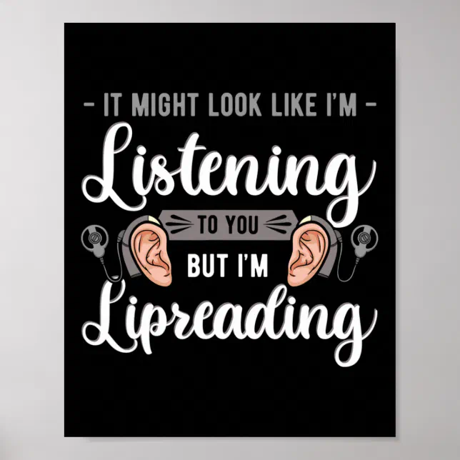 Awareness Lip Reading Hearing Aid Implant Asl Poster | Zazzle
