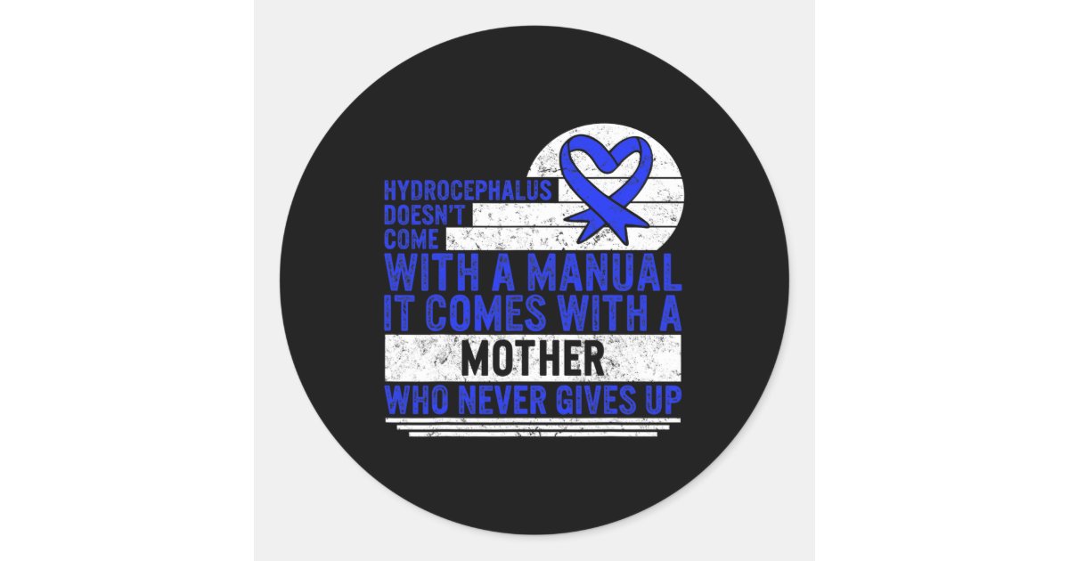 Awareness Manual Blue Ribbon Neurosurgery Figh 2 Classic Round Sticker ...