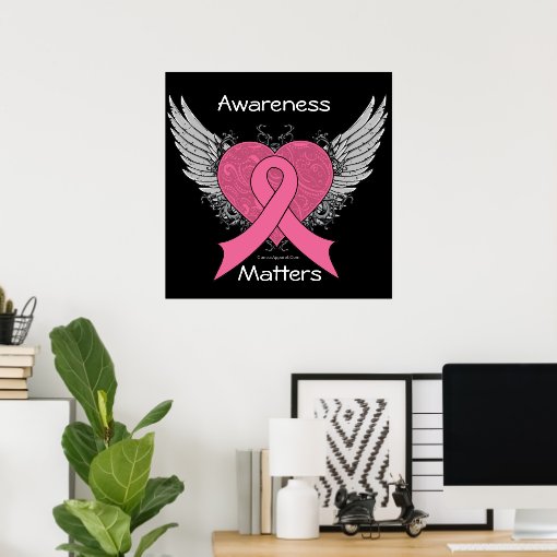 Awareness Matters Grunge Heart - Breast Cancer Poster | Zazzle