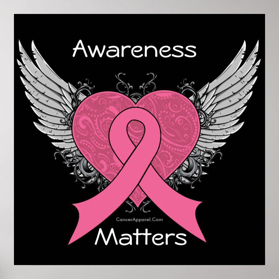 Awareness Matters Grunge Heart - Breast Cancer Poster | Zazzle