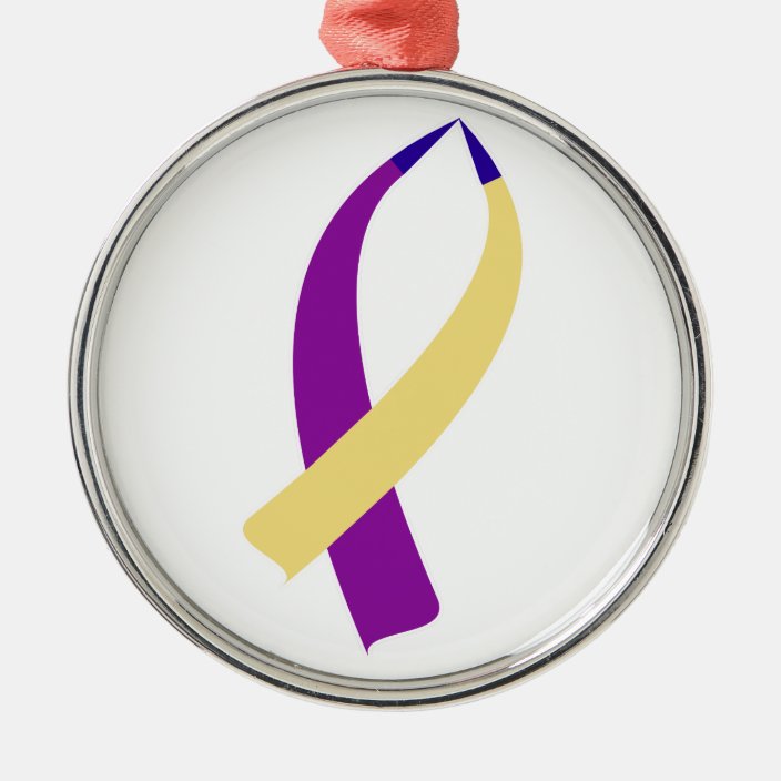 Awareness Ribbon (Bladder Cancer) Metal Ornament | Zazzle.com