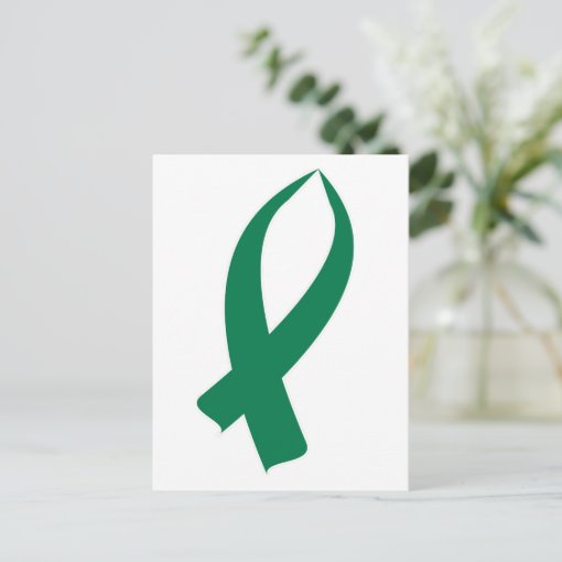 Awareness Ribbon (Green) Postcard | Zazzle