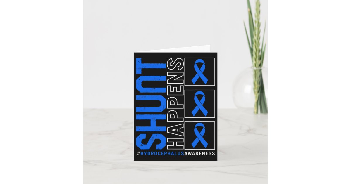 Awareness Shunt Happens Blue Ribbon Neurosurge Card | Zazzle
