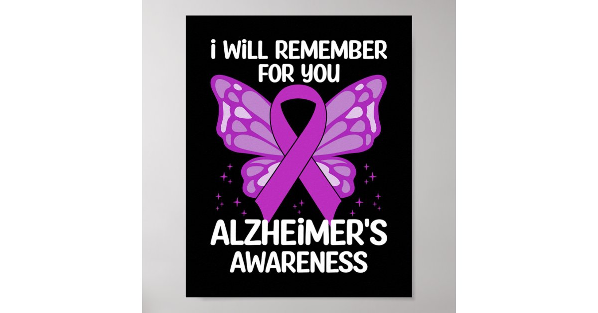 Awareness Strong Ribbon Purple Butterflies Poster | Zazzle