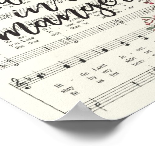 Away in a Manger Christmas Hymn Poster | Zazzle